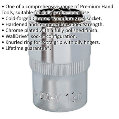 Premium 19mm Forged Steel Drive Socket - 1/2 Inch Square Drive
