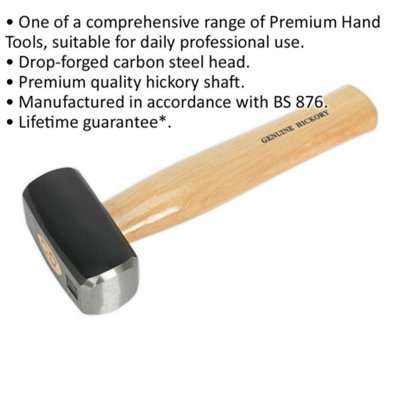Premium 2.5lb Club Hammer with Hickory Handle and Carbon Steel Head