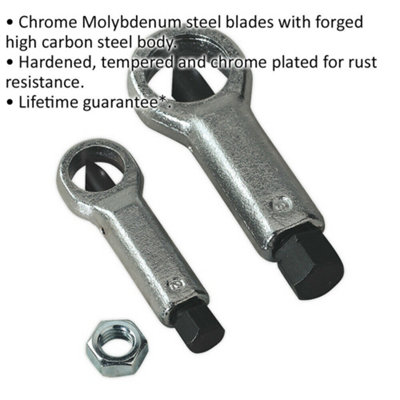 Premium 2 Piece Nut Splitter Set with Chromoly Steel Blades for ...
