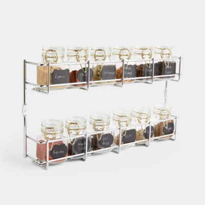 Premium 2 Tier Metal Spice Rack | DIY at B&Q