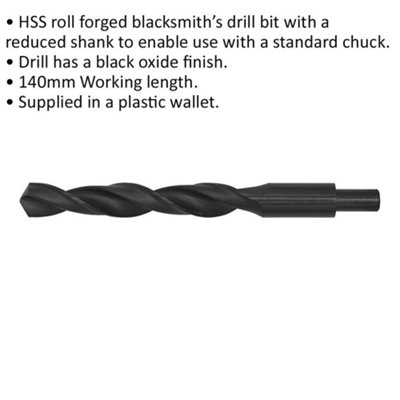 Premium 20mm HSS Roll Forged Blacksmith Drill Bit with Reduced Shank ...