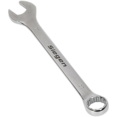 Premium 27mm Hardened Steel Combination Spanner - Polished Chrome ...