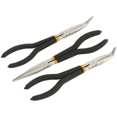 Premium 3 Piece 280mm Needle Nose Pliers Set with Foam Grip - Straight ...