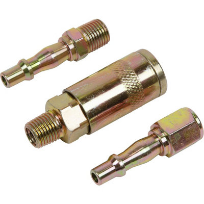 Premium 3 Piece Air Tool Coupling Kit with 1/4" BSP Threads