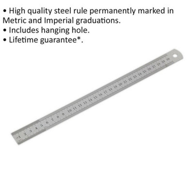 Premium 300mm Steel Ruler with Metric and Imperial Markings for ...