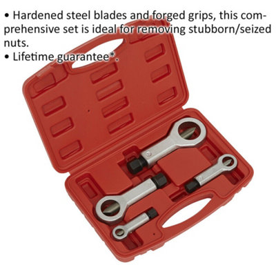 Premium 4 Piece Nut Splitter Set with Hardened Steel Blades and ...