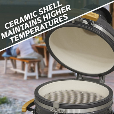 PREMIUM 40CM CERAMIC KAMADO EGG BBQ GRILL AND SMOKER FOR OUTDOOR COOKING