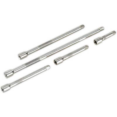 Premium 5 Piece Knurled Extension Bar Set - 1/4 Inch Drive with Spring ...