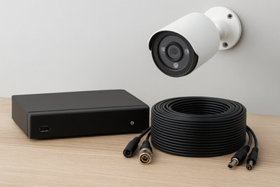 Premium 50m Black Copper CCTV Cable BNC & DC Power Video Lead for ...