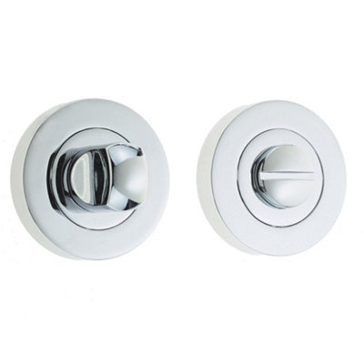 Premium 50mm Round Chrome Turn & Release Lock for Bathrooms - Door Handle