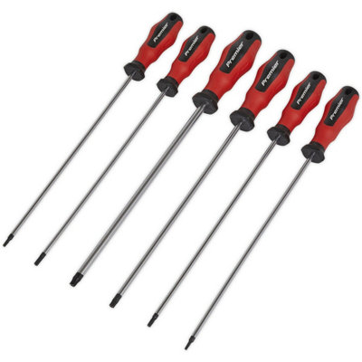 Premium 6 Pack Long Reach Screwdriver Set with S2 Steel and TRX Star ...
