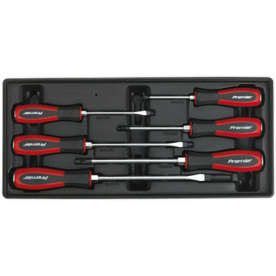 Premium 6 Piece Hammer Through Screwdriver Set with Modular Tool Tray ...