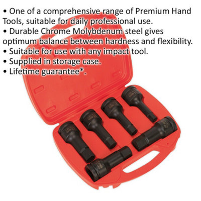 Premium 6 Piece Impact Hex Socket Bit Set with 3/4 Inch Drive in ...