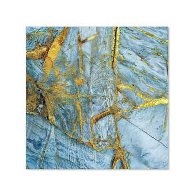 Premium 60 x 60cm Light blue Gold Marble 6mm Glass Toughened Kitchen ...