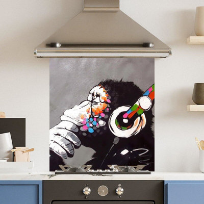 Premium 60 x 65cm Colourful Thought 6mm Glass Toughened Kitchen ...