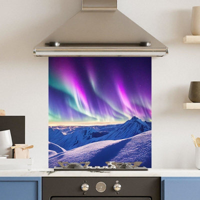Premium 60 x 65cm Northern Lights 6mm Glass Toughened Kitchen ...