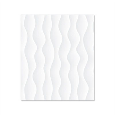 PREMIUM 60 X 70CM WAVY WHITE PATTERN 6MM GLASS TOUGHENED KITCHEN SPLASHBACK