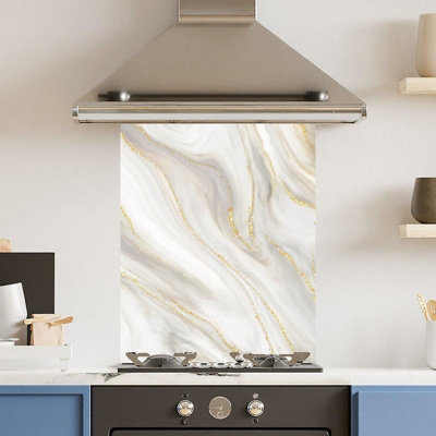 Premium 60 x 75cm Elegant Gold Marble 6mm Glass Toughened Kitchen ...