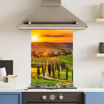 PREMIUM 60 X 90CM ITALIAN FIELD 6MM GLASS TOUGHENED KITCHEN SPLASHBACK