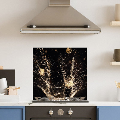 Buy Premium 60cm x 60cm 6mm Glass Champagne Splash Kitchen Splashback ...