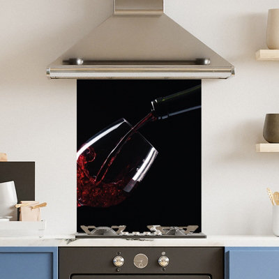 Premium 60cm x 75cm 6mm Glass Red Wine Kitchen Splashback Various Sizes ...