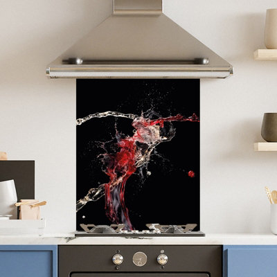 Premium 60cm x 75cm 6mm Glass Water Splash Kitchen Splashback Various ...