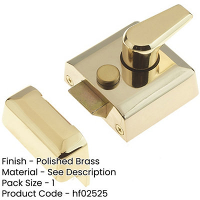Premium 66mm Polished Brass Narrow Stile Night Latches for Secure ...