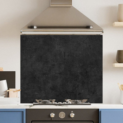 Premium 70 x 60cm Black Marble 6mm Glass Toughened Kitchen Splashback