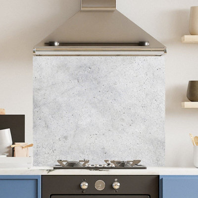 Premium 70 x 60cm hite Marble Effect 6mm Glass Toughened Kitchen Splashback