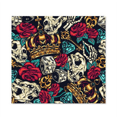 Premium 70 x 65cm Blue Red Skull Tattoo 6mm Glass Toughened Kitchen ...