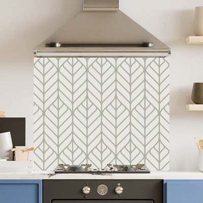 Premium 74.5 x 59.5cm Leaf Arrows 6mm Glass Toughened Kitchen Splashback