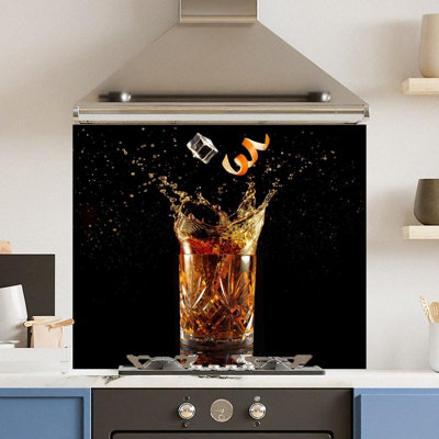 Premium 75 x 60cm Old Fashioned 6mm Glass Toughened Kitchen Splashback