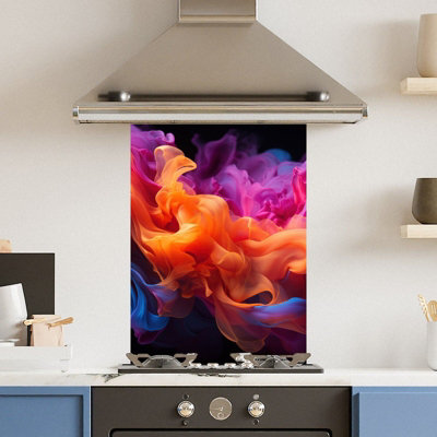 PREMIUM 75 X 90CM COLOUR CLOUD 6MM GLASS TOUGHENED KITCHEN SPLASHBACK