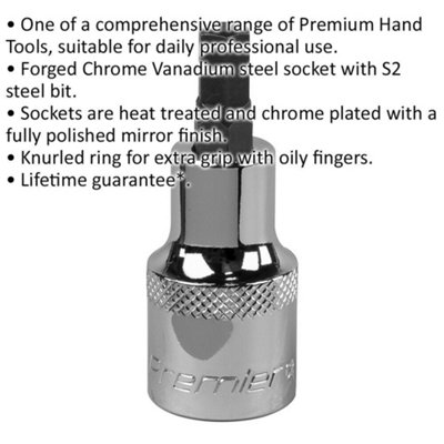 Premium 7mm Forged Hex Socket Bit 1 2 Drive Chrome Vanadium Wrench Tool
