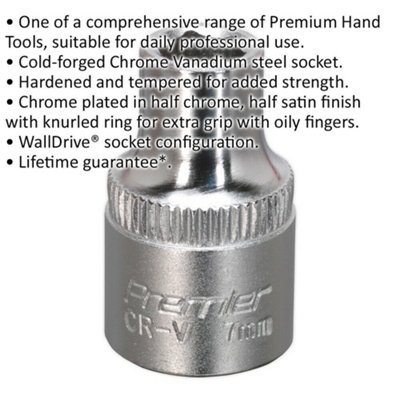 Premium 7mm Forged Steel Drive Socket - 3/8" Square Drive Chrome ...