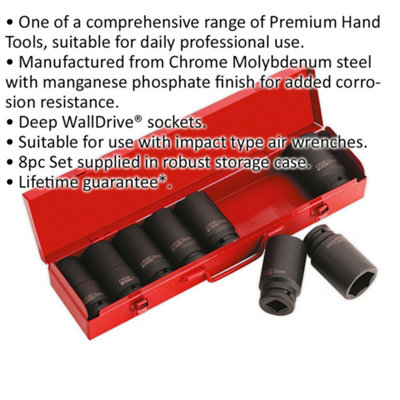 Premium 8 Piece Deep Impact Socket Set - 3/4 Inch Drive for High Torque ...