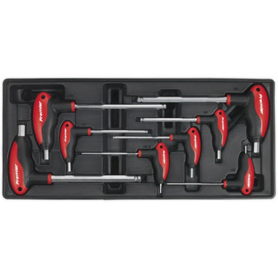 Premium 8-Piece T-Handle Ball-End Hex Key Set with Modular Tool Tray ...