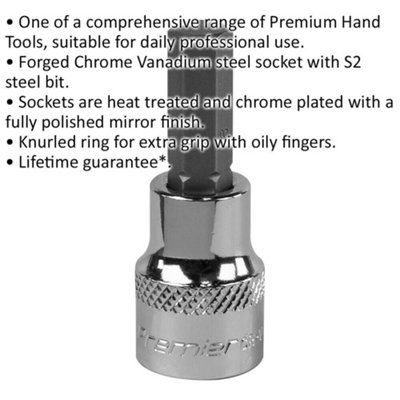 Premium 8mm Forged Hex Socket Bit with 3/8" Drive - Chrome Vanadium ...