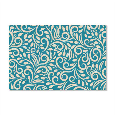 Premium 90 x 60cm Floral Pattern 6mm Glass Toughened Kitchen Splashback