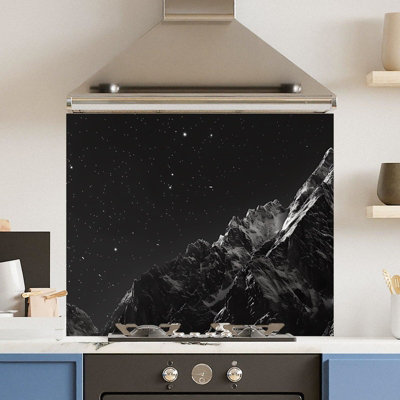 Premium 90 x 65cm Full Moon 6mm Glass Toughened Kitchen Splashback - Heat Resistant Polished Edges