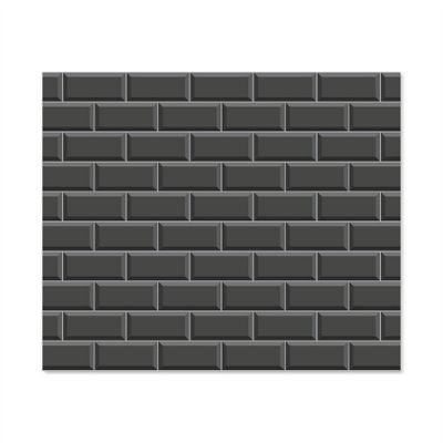 Premium 90 x 75cm Black Metro Tile 6mm Glass Toughened Kitchen ...