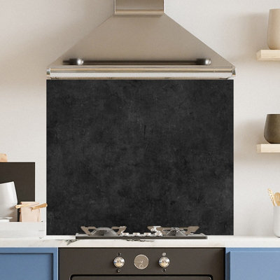 Premium 90cm x 75cm 6mm Glass Black Marble Kitchen Splashback Various ...