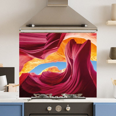Premium 90cm x 75cm 6mm Glass Red Canyon Kitchen Splashback Various ...