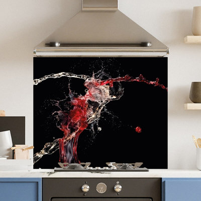 Premium 90cm x 75cm 6mm Glass Water Splash Kitchen Splashback Various ...