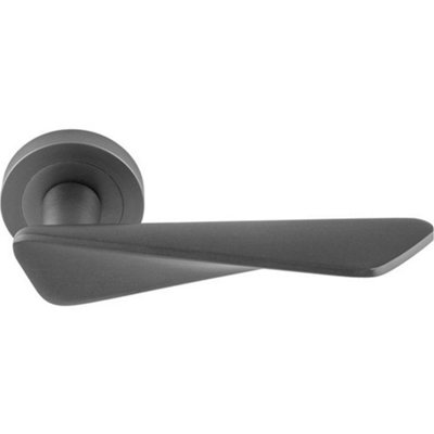 Premium Angle Twist Door Handle Set - Anthracite Grey Designer Lever ...