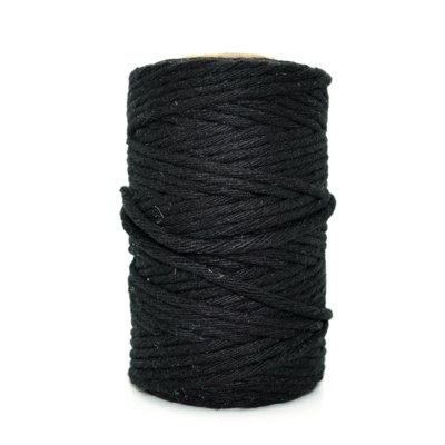 Premium Black Macrame Cord Twine, 50 m / 164 ft of 3 mm Thick Natural ...