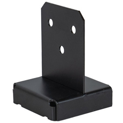 Premium Black Powder Coated Bolt Down Concealed Pergola Post Base - Internal Bolt Down Post ...