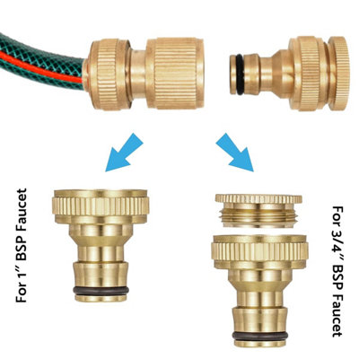 Premium Brass Hose Tap Connector (3/4" & 1" BSP) & Quick-Release ...