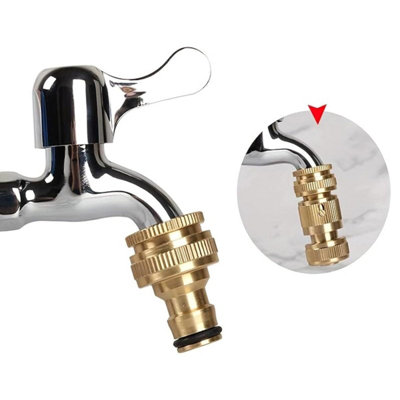 Premium Brass Hose Tap Connector - 3/4 Inch & 1 Inch BSP Two-in-One ...