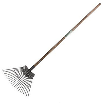PREMIUM Carbon Steel 1550mm Lawn Leaf Rake Garden Leaves Patio Ground ...